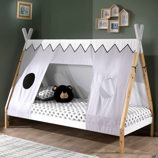 Tipi Bed met Canvas Tito Grijs | Dream Tree